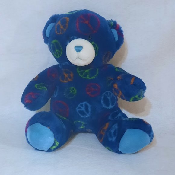 Build-A-Bear | Toys | Build A Bear Blue Peace Bear Plush Toy | Poshmark